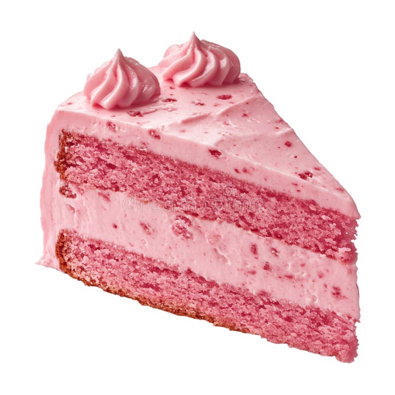 Pink Cake Slice on Transparent Background - Ai Generated Stock ...