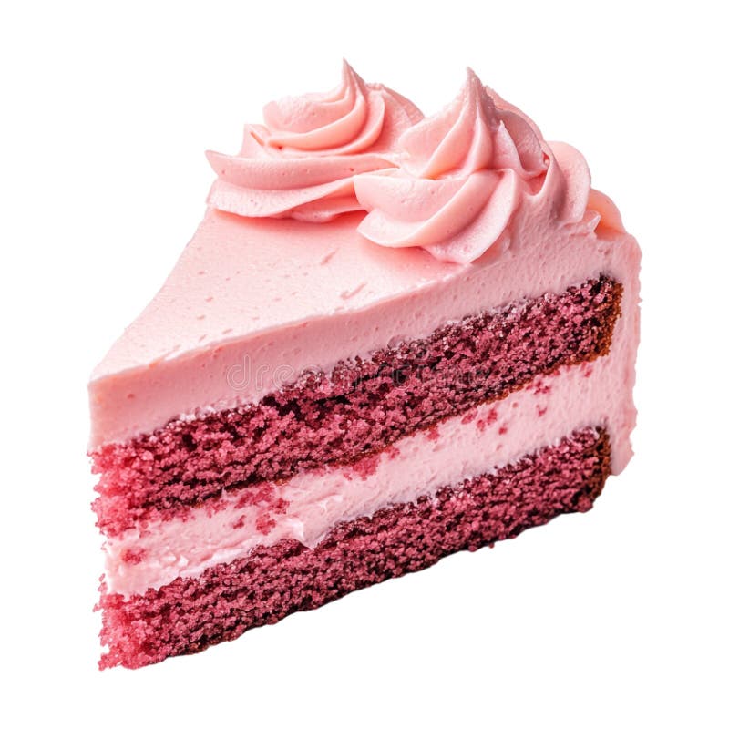 Pink Cake Slice on Transparent Background - Ai Generated Stock ...