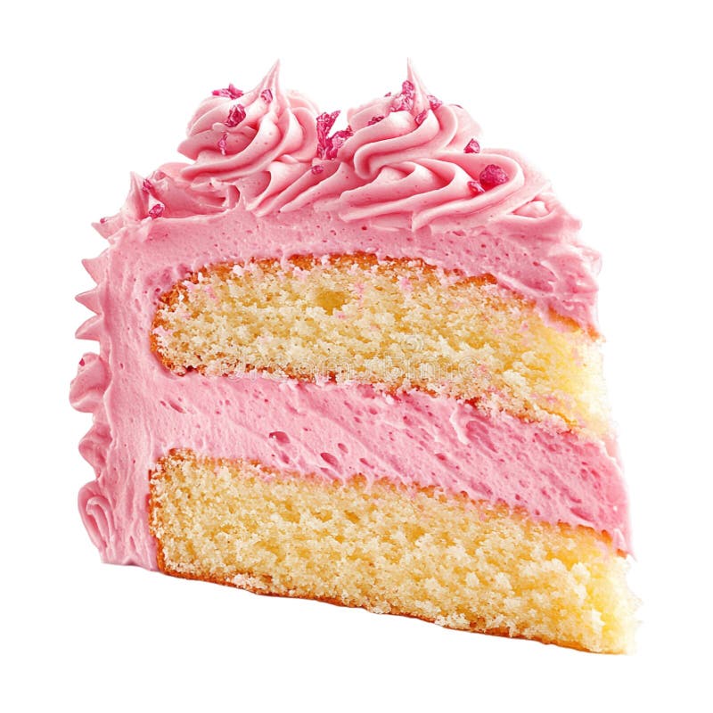 Pink Cake Slice on Transparent Background - Ai Generated Stock ...