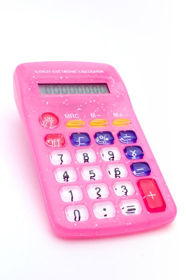 Pink calculator stock image. Image of buttons, school - 2974473
