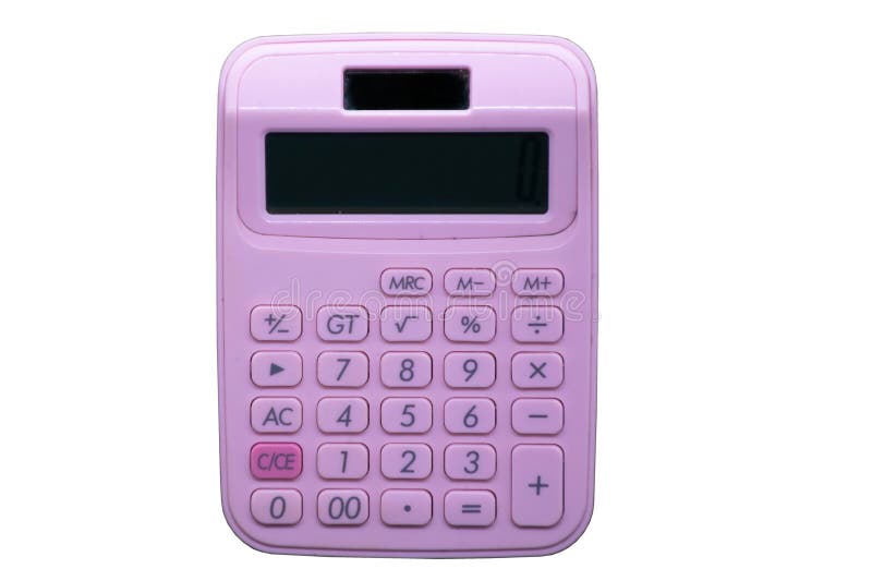 Pink Calculator and Notice Book Stock Image - Image of checked, girly ...