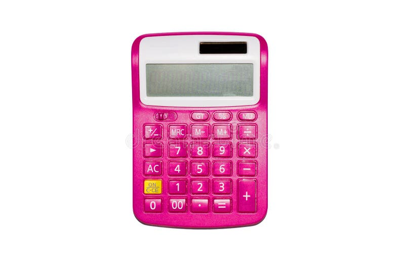 Pink Calculator Isolated On White Stock Photo - Image of accessory ...
