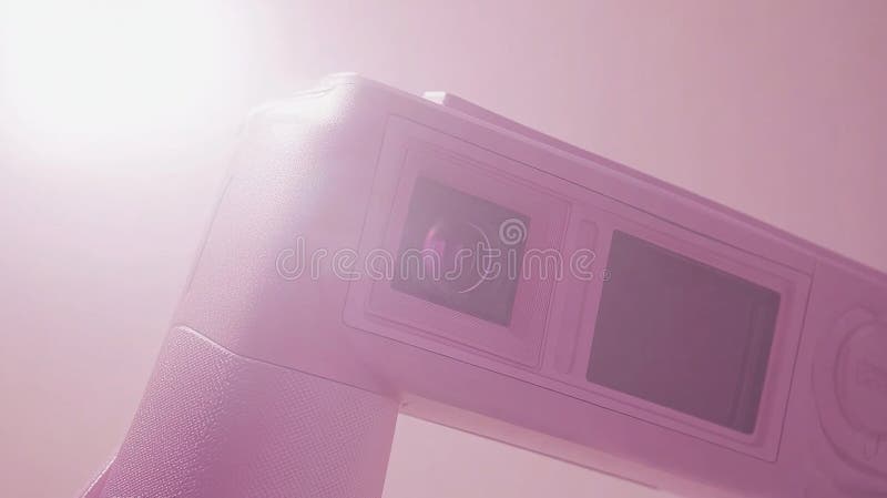 Pink Camera, Studio Shot, Lens Closeup, Backlit, Product Shot Stock ...
