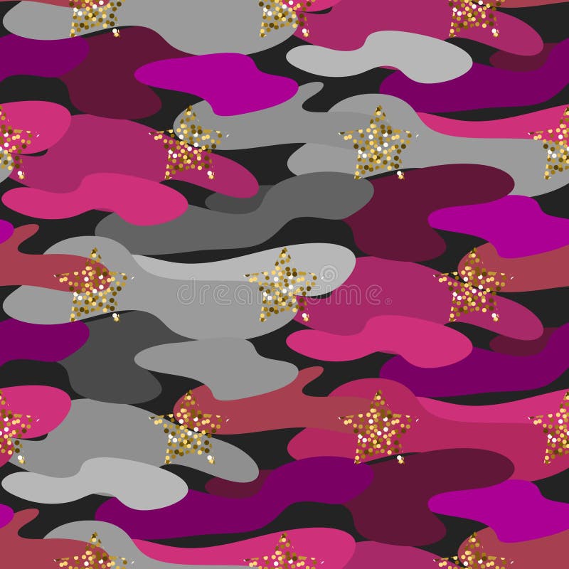 Pink Camouflage Seamless Vector Pattern. Stock Vector - Illustration of ...