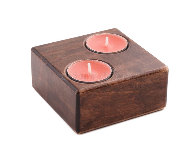 Pink Candle on a Wooden Base Stock Image - Image of christmas ...