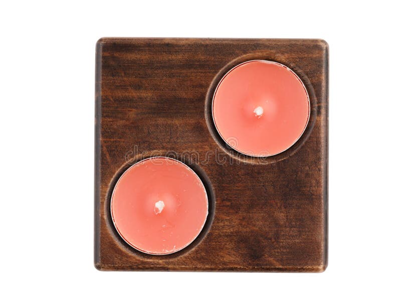 Pink Candle on a Wooden Base Stock Photo - Image of decoration ...