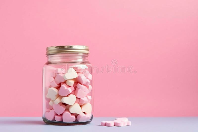 Pink Candy in a Jar Candy in a Jar Candy in a Glass Jar Stock ...