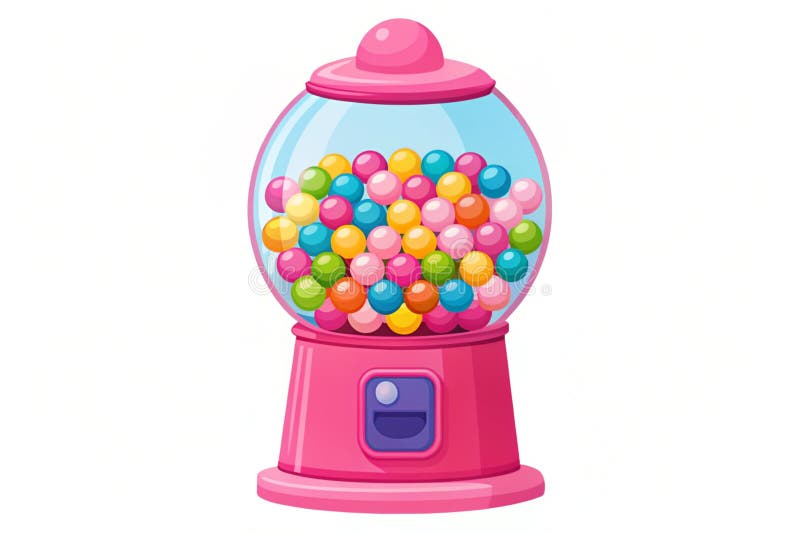 Pink Candy Machine for Kids Stock Illustration - Illustration of ...