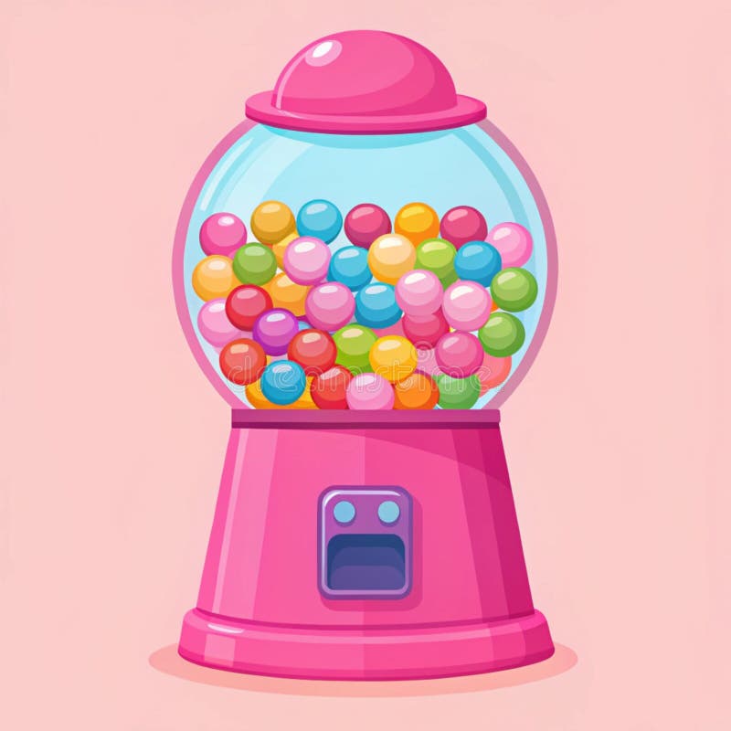 Pink Candy Machine for Kids Stock Illustration - Illustration of ...