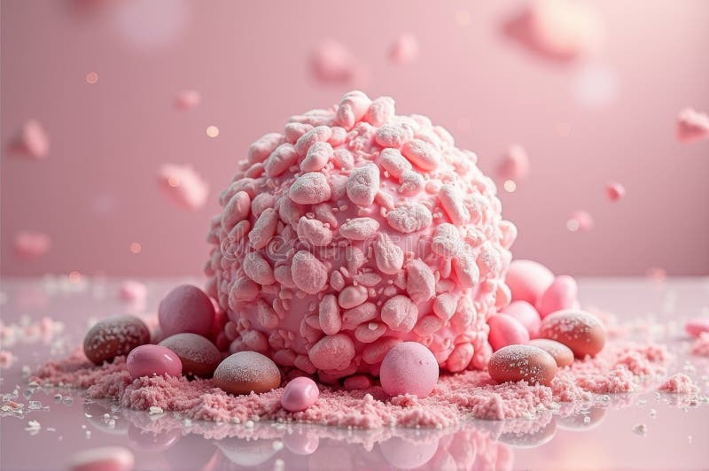 Pink Candy Sphere Marshmallows Pastel Background Stock Photos - Free ...