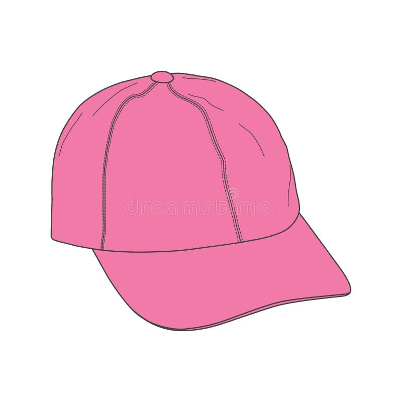 Pink caps stock vector. Illustration of unisex, baseballcaps - 87488543