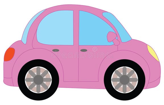 Pink car stock vector. Illustration of vector, vehicles - 121089670