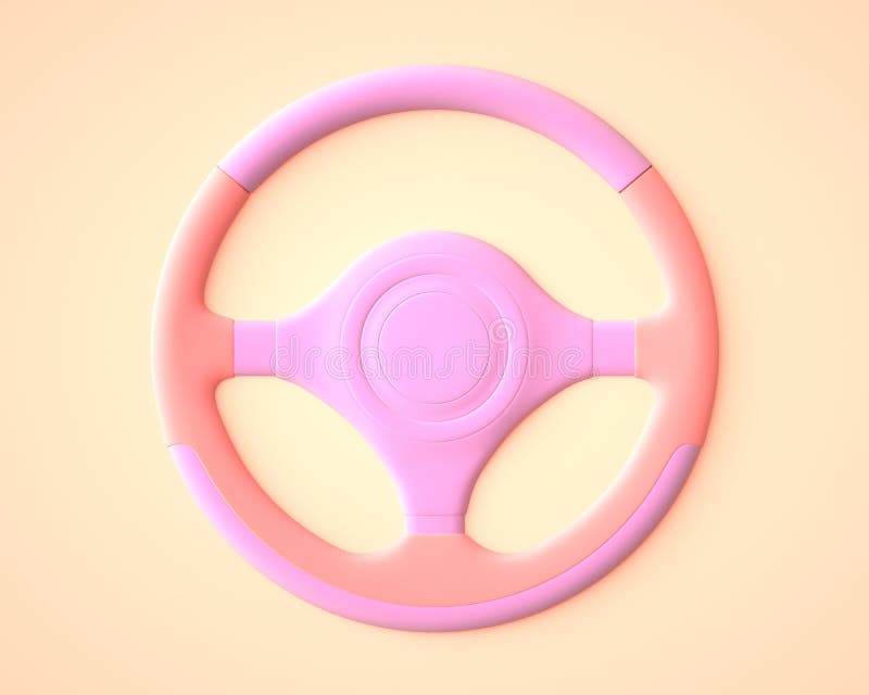 Pink car steering wheel stock illustration. Illustration of style ...