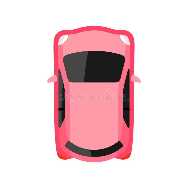 Pink Car Top View Vector Illustration. Micro Car Illustration. Stock ...