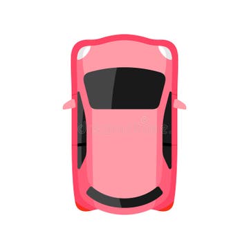 Pink Car Top View Vector Illustration. Micro Car Illustration. Stock ...