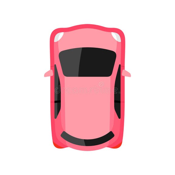 Pink Car Top View Vector Illustration. Micro Car Illustration. Stock ...