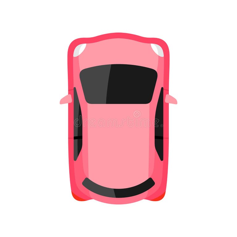 Pink Car Top View Vector Illustration. Micro Car Illustration. Stock ...