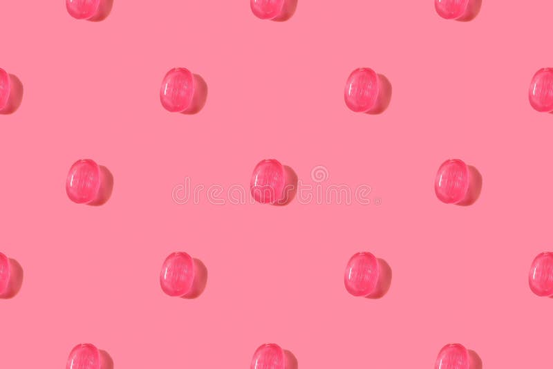 Pink Caramel Candy Seamless Pattern Stock Illustration - Illustration ...