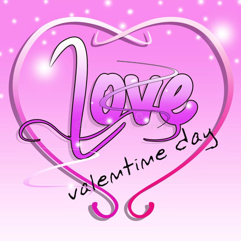Pink Card Love Valentine Day and Bokeh Stock Illustration ...