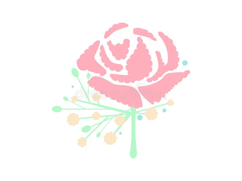 Pink Carnation Flower Vector Stock Vector - Illustration of carnation ...