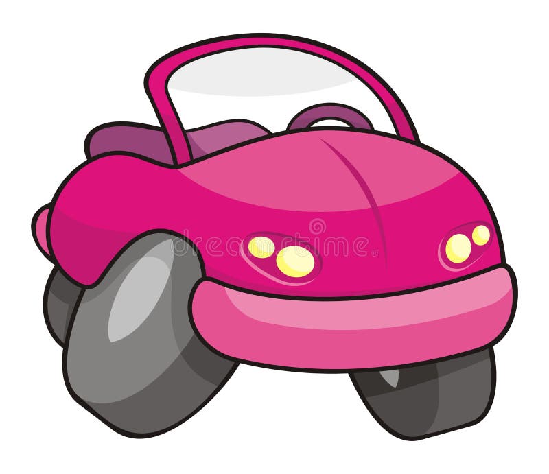 Pink cartoon car stock vector. Illustration of transportation - 13147833