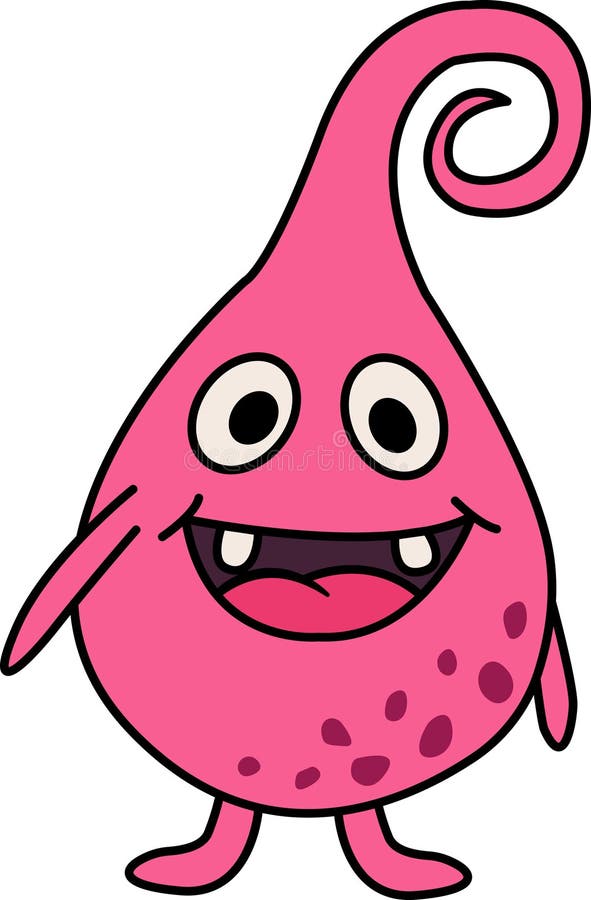 Pink Cartoon Monster. stock vector. Illustration of coloring - 270782169