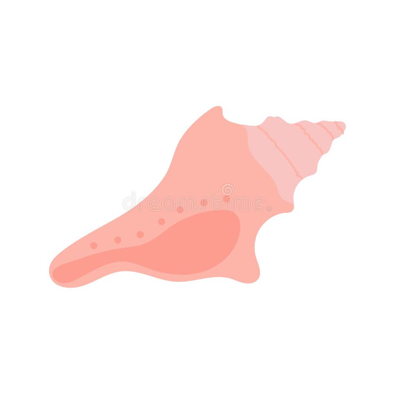 Pink Cartoon Seashell. Shellfish in Flat Style Stock Vector ...