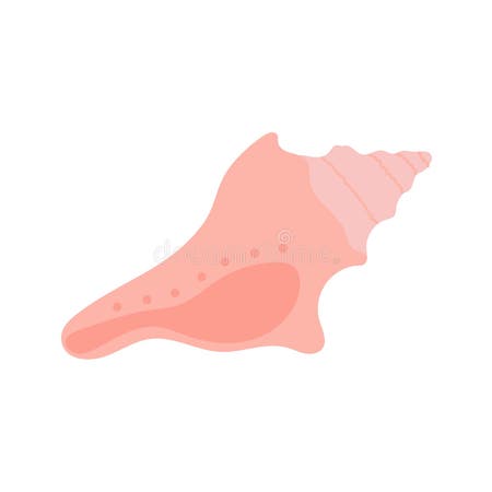 Pink Cartoon Seashell. Shellfish in Flat Style Stock Vector ...
