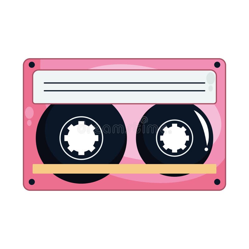 Pink cassette retro style stock vector. Illustration of cartoon - 273155314