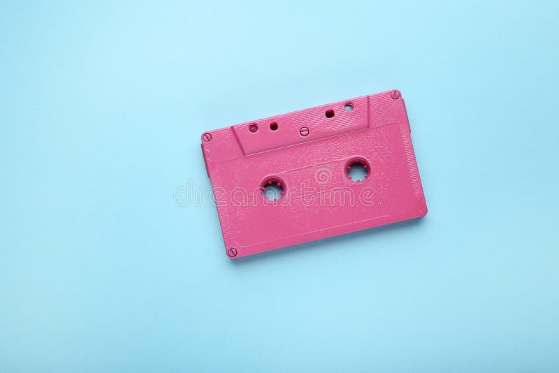 Pink cassette tape stock image. Image of play, obsolete - 128620899