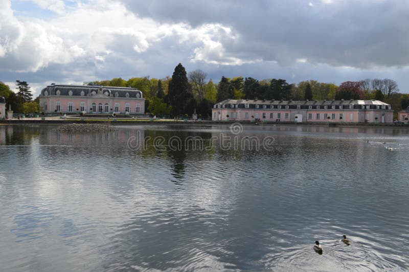 Pink castle in Dusseldorf stock image. Image of japanese - 92822297