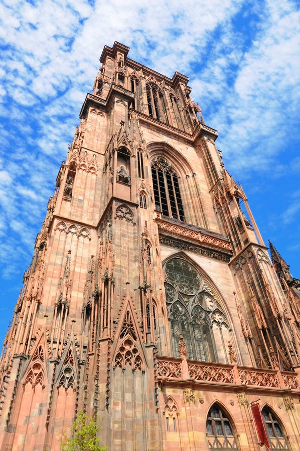 Pink Cathedral in Strasbourg Stock Image - Image of summer, europe ...