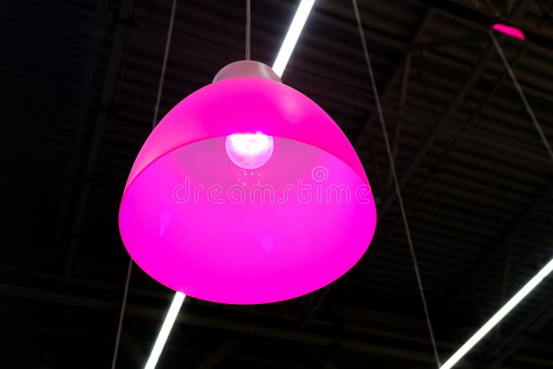 Pink Ceiling when Looking through Frosted Glass. Stock Image - Image of ...