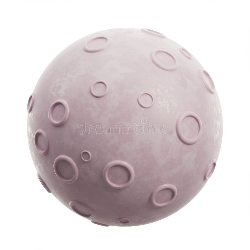 Pink Celestial Sphere with Craters 3D Render Stock Illustration ...