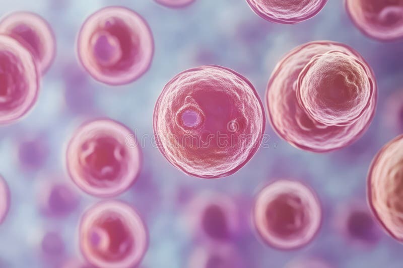 Pink Cells in Varied Formations Microscopic View Stock Photo - Image of ...