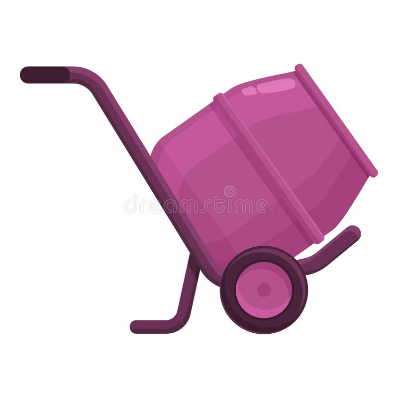 Pink Cement Mixer Icon Cartoon Vector. Concrete Machine Stock Vector ...