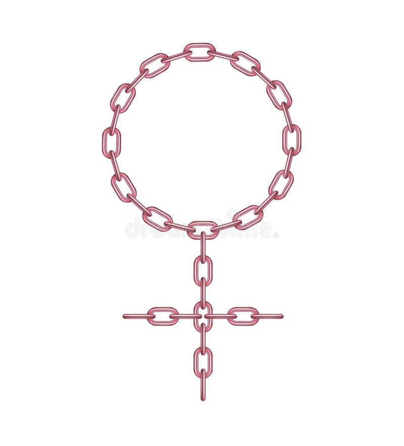 Pink Chain in Shape of Female Symbol Stock Vector - Illustration of ...