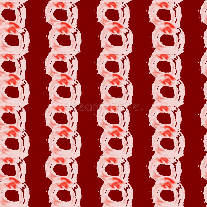 Pink Chains, Rings on a Red Background. Vector Seamless Pattern Stock ...