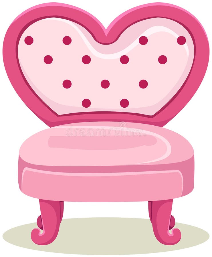 Pink Chair Clip Art Transparent Pink Chair On White Background. Vector