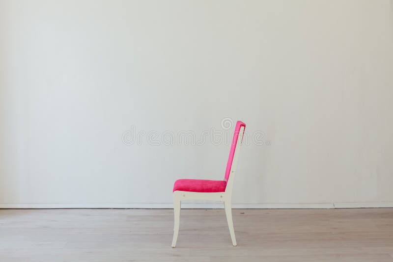 Pink Chair Stands Alone in the White Room Stock Photo - Image of europe ...