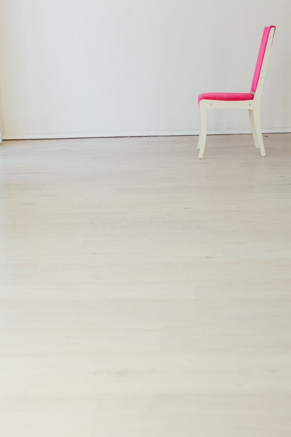 Pink Chair Stands Alone in the White Room Stock Image - Image of ...