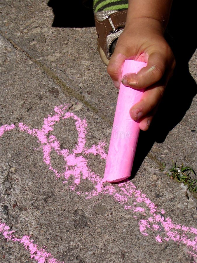 Pink chalk stock photo. Image of playground, childhood - 908290