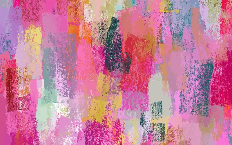 Pink Chalk Brush Strokes Background. Stock Illustration - Illustration ...