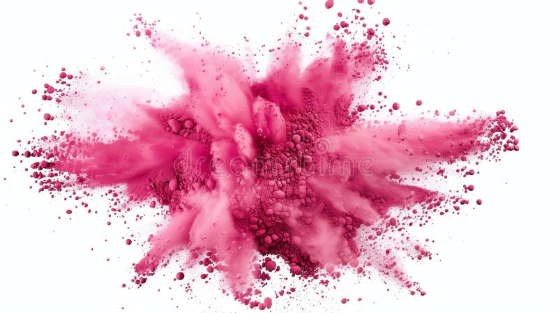 Pink Chalk Powder Explosion on White Background Stock Illustration ...