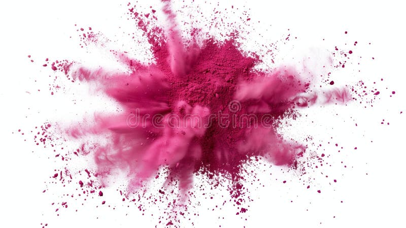 Pink Chalk Powder Explosion on White Background Stock Illustration ...