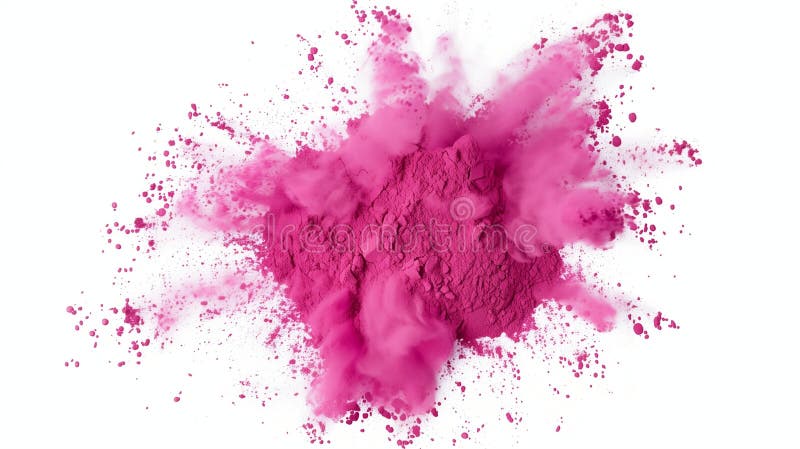 Pink Chalk Powder Explosion on White Background Stock Illustration ...