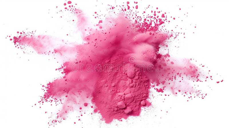 Pink Chalk Powder Explosion on White Background Stock Illustration ...