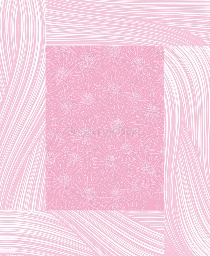 Pink chamomile frame stock vector. Illustration of strip - 24050404