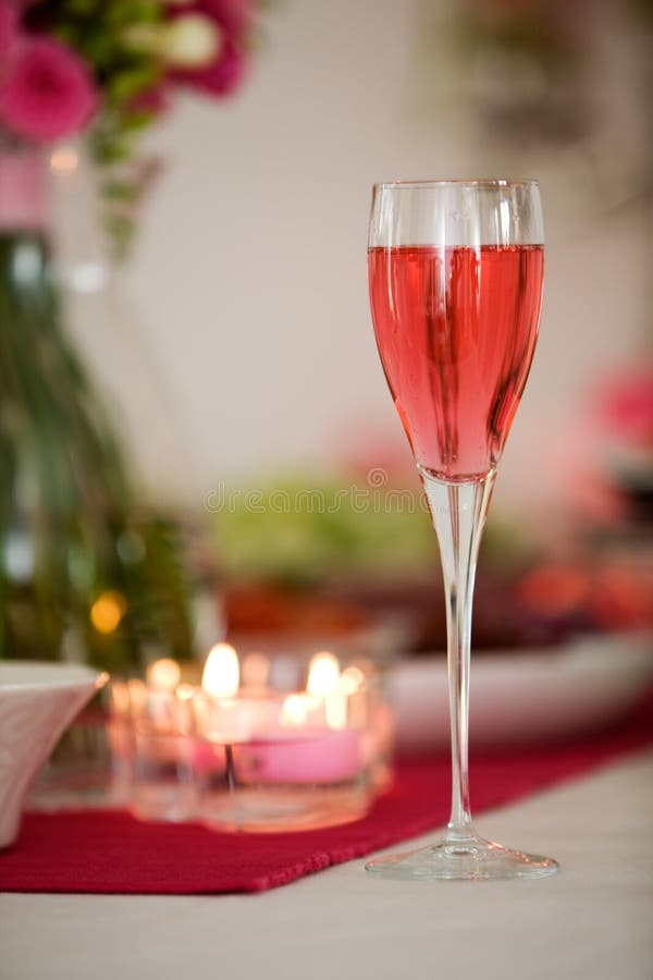 Pink Champagne and Pink Roses Stock Photo - Image of foliage, pink ...