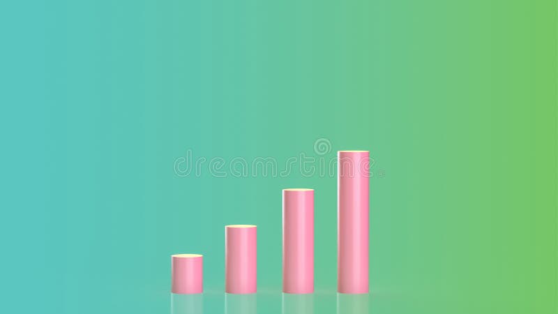 The Pink Chart for Business Concept 3d Rendering Stock Illustration ...